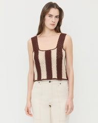Adela Brown/Cream Top | Tops | Apparel
