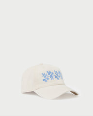 Cairo Natural/Blue Embroidered Cap l Hats l Accessories