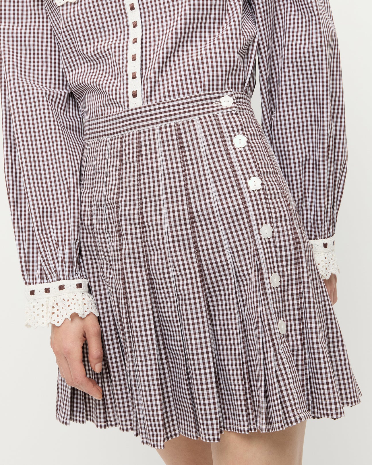 Caroline Red Gingham Pleated Mini Skirt I Bottoms I Apparel