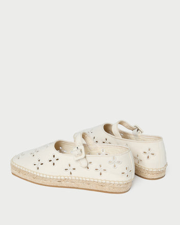 Clover Natural Embroidered Espadrille | Espadrilles | Footwear