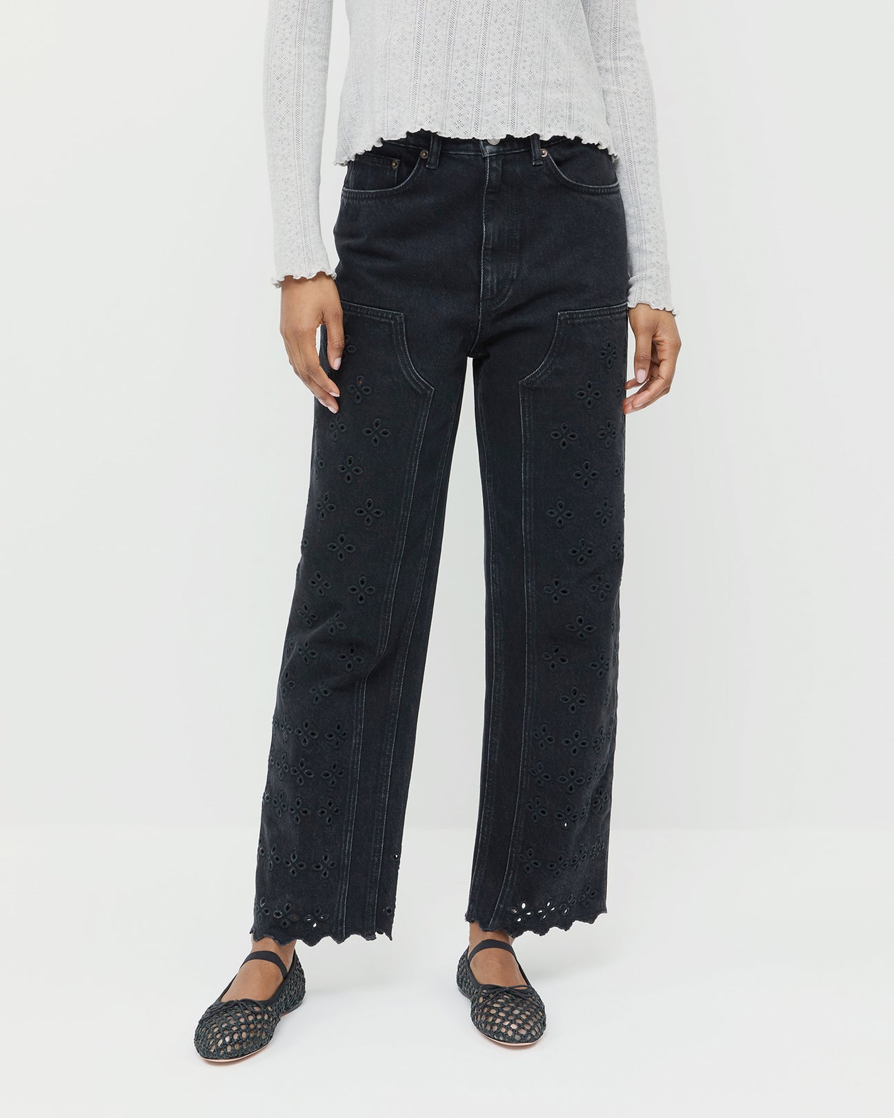 Demi Natural Embroidered Pant l Bottoms l Apparel