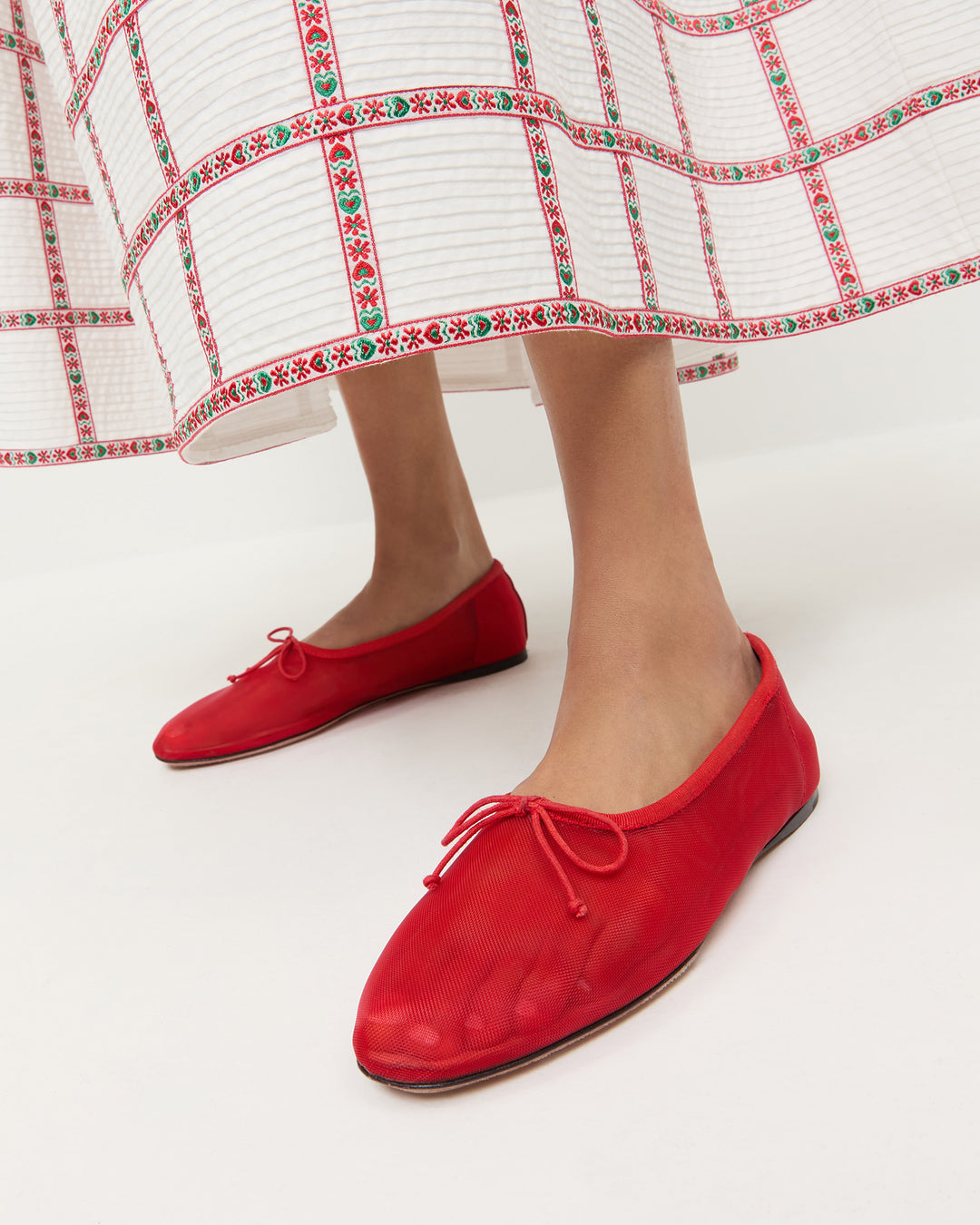 Landon Mesh Red Ballet Flat | Flats | Footwear