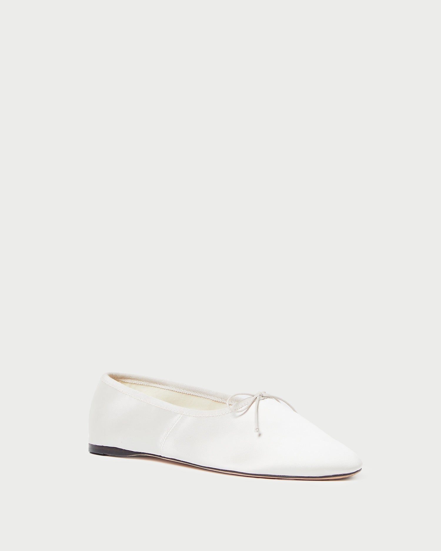 Landon Cream Satin Ballet Flat l Flats l Footwear