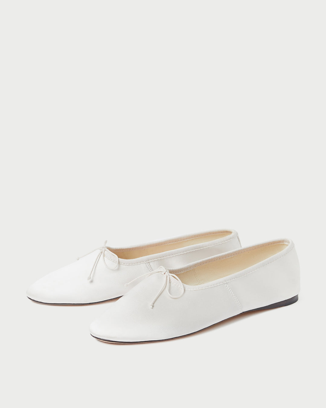 Landon Cream Satin Ballet Flat l Flats l Footwear