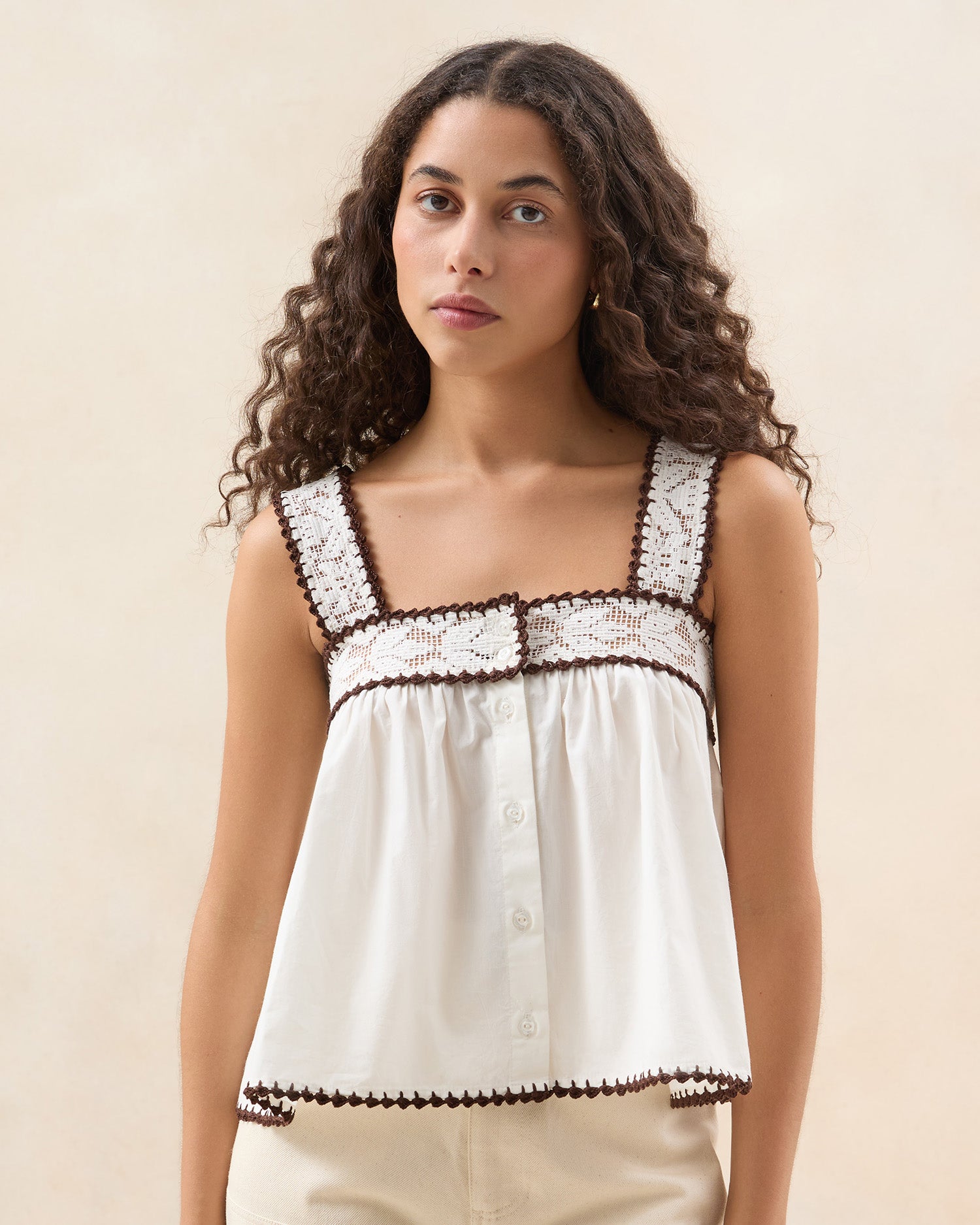 Marta Ivory Sleeveless Top I Tops I Apparel
