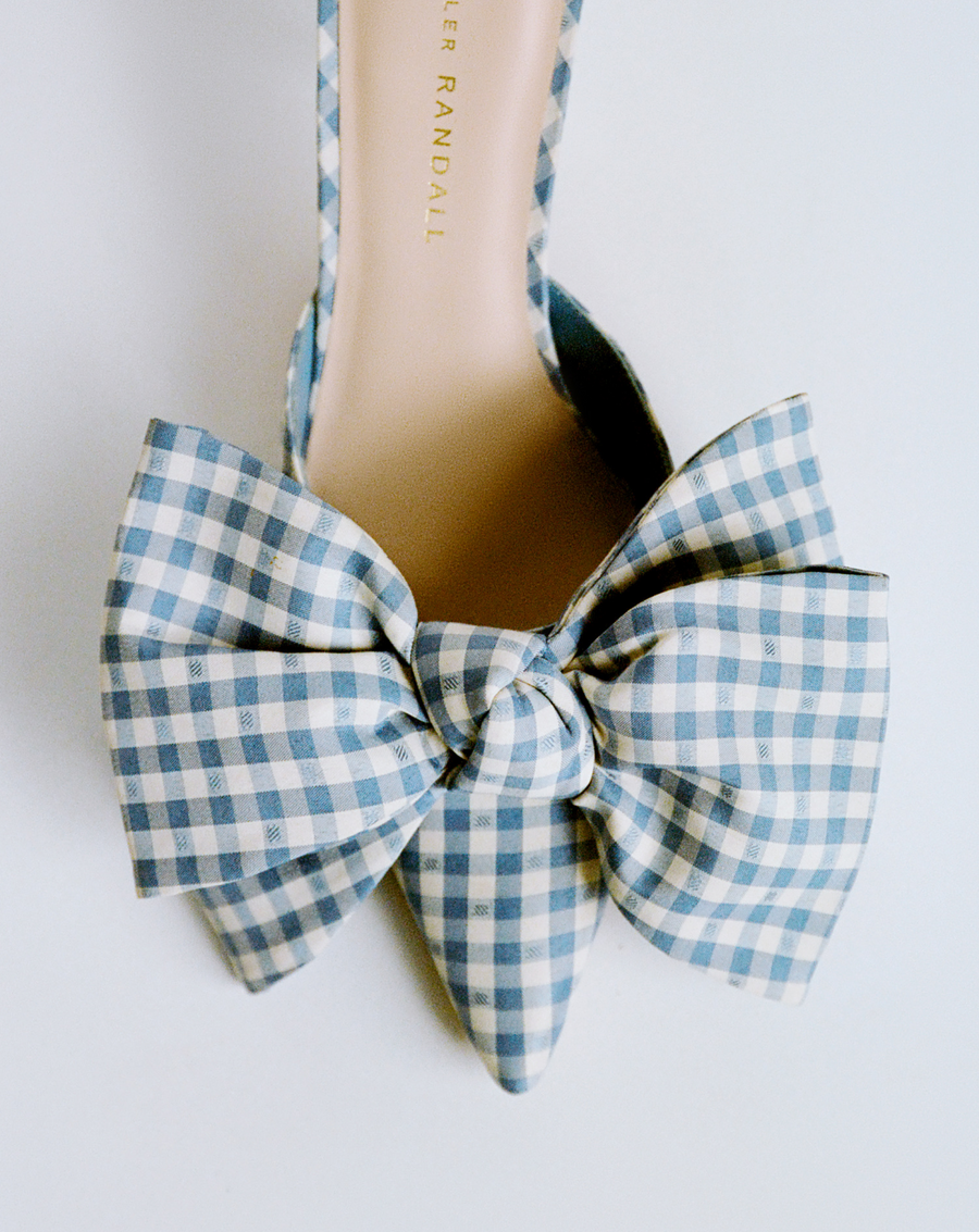 Theo Blue Raffia Footbed Sandal l Flat Sandals l Footwear