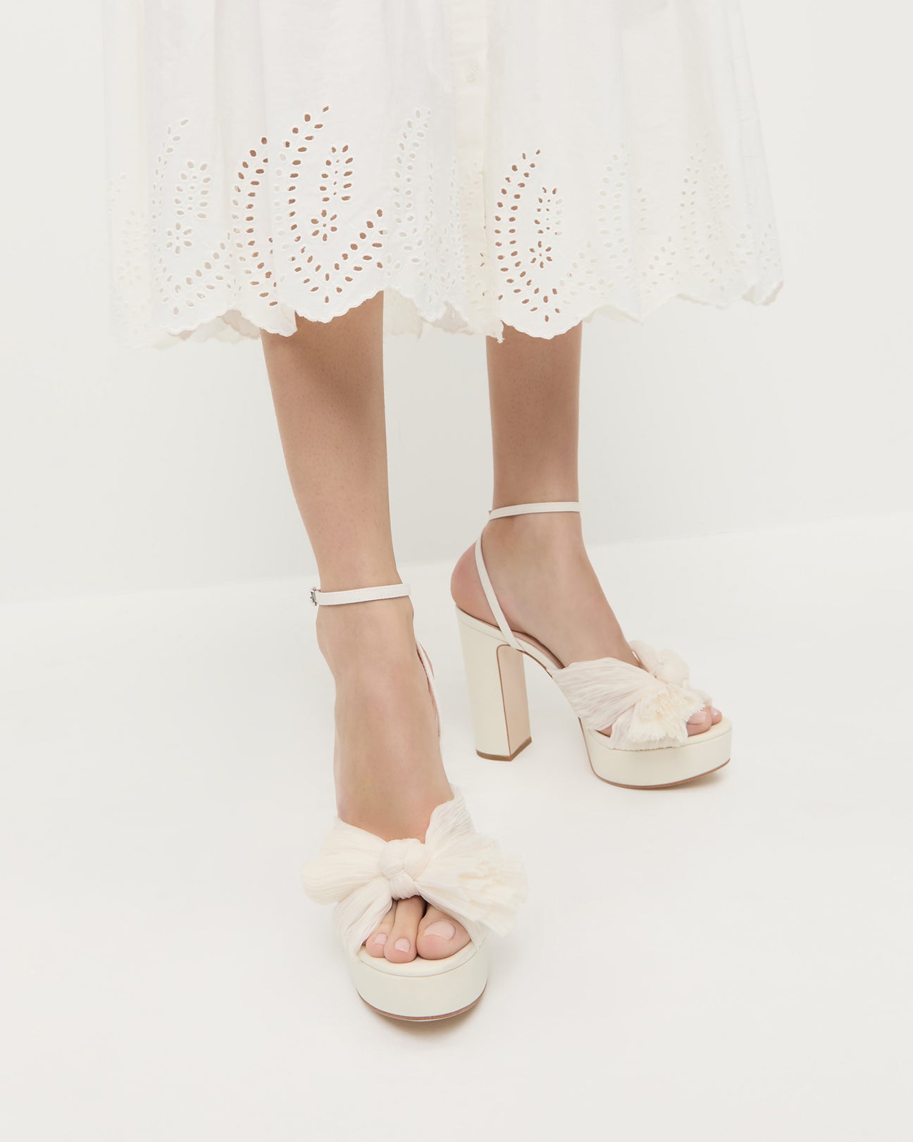 Natalia Pearl Platform Bow Heel | Heeled Sandals | Footwear