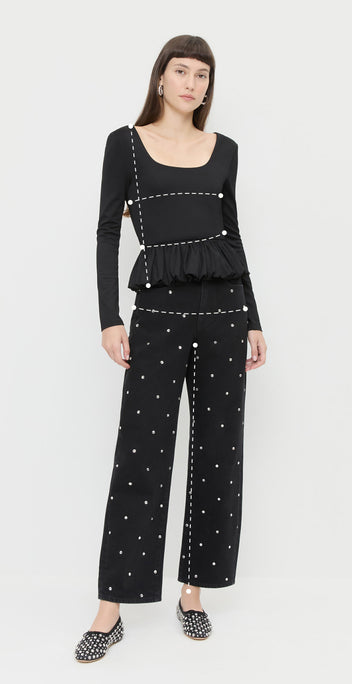 Demi Natural Embroidered Pant | Bottoms | Apparel