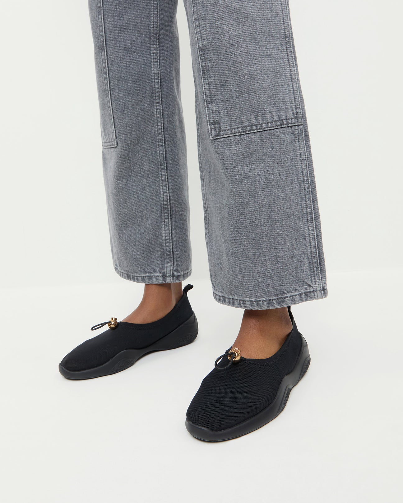 Raina Black Mesh Flat | Flats | Footwear