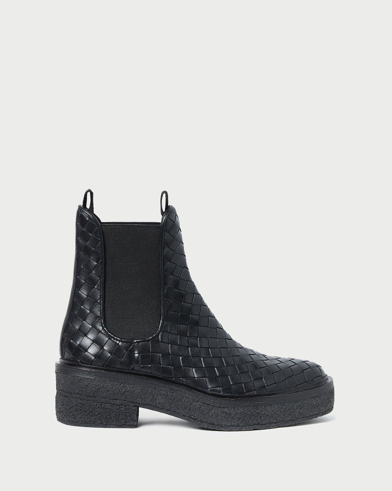 Raquel Black Woven Chelsea Boot | Ankle Boots | Footwear