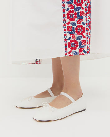 Leonie Ivory Leather Ballet Flat | Flats | Footwear