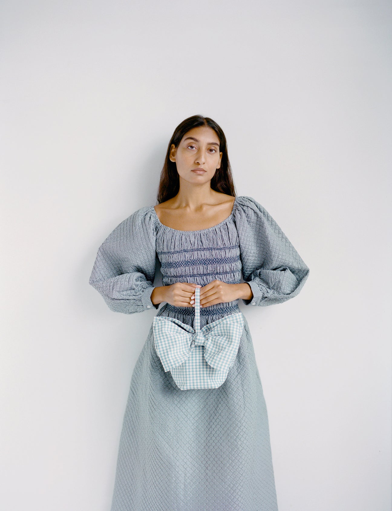 Ruby Blue Gingham Bow Bag | Shoulder Bags | Handbags